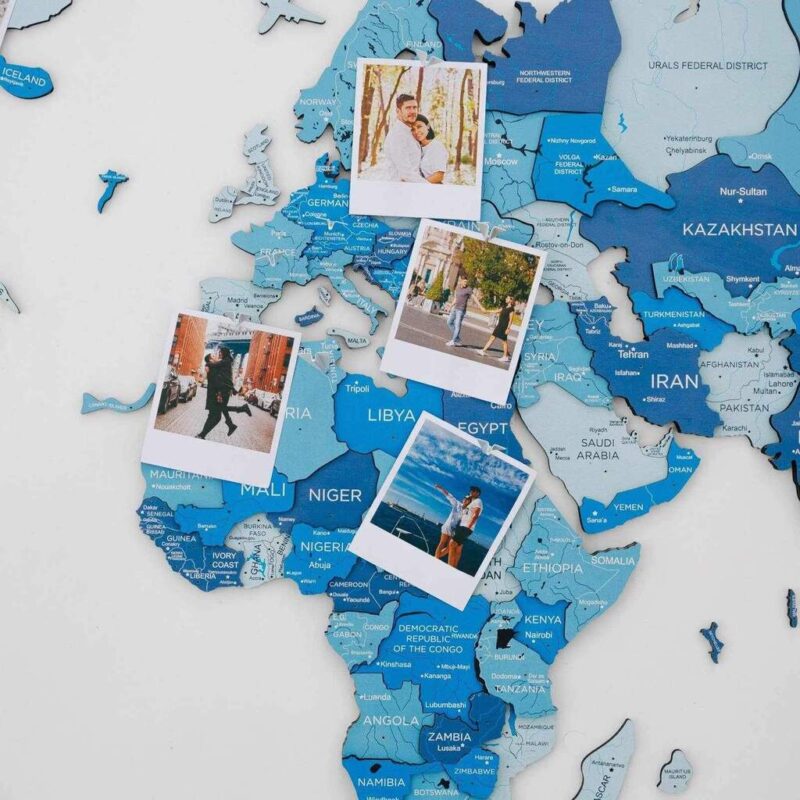 Wooden wall map | 3D Azure - EnjoythewoodEstonia