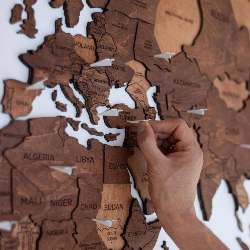 Wooden wall map | 3D Oak - EnjoythewoodEstonia