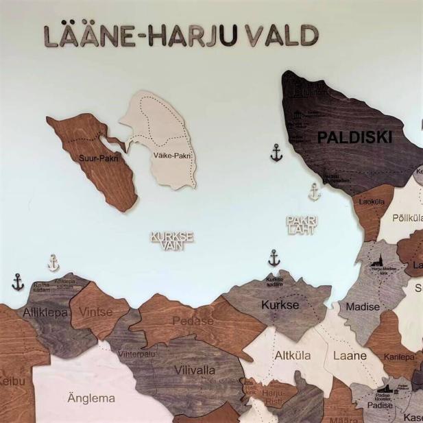 Lääne-Harju rural municipality 3D wall map - EnjoythewoodEstonia