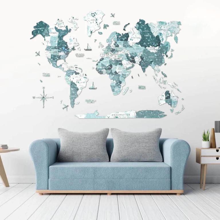 Wooden wall map | 3D Aurora - EnjoythewoodEstonia