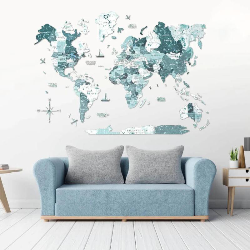 Wooden wall map | 3D Aurora - EnjoythewoodEstonia