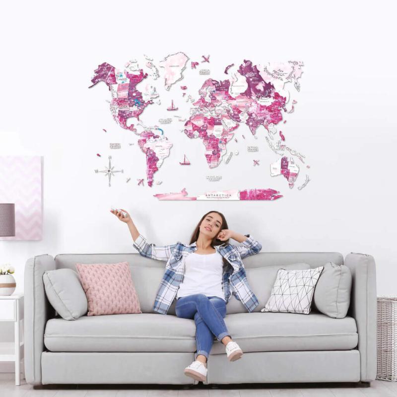 Wooden wall map | 3D Dream - EnjoythewoodEstonia