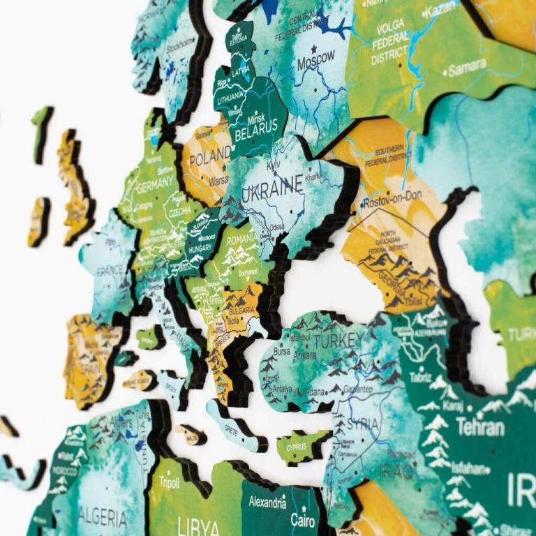 Wooden wall map | 3D Surface - EnjoythewoodEstonia