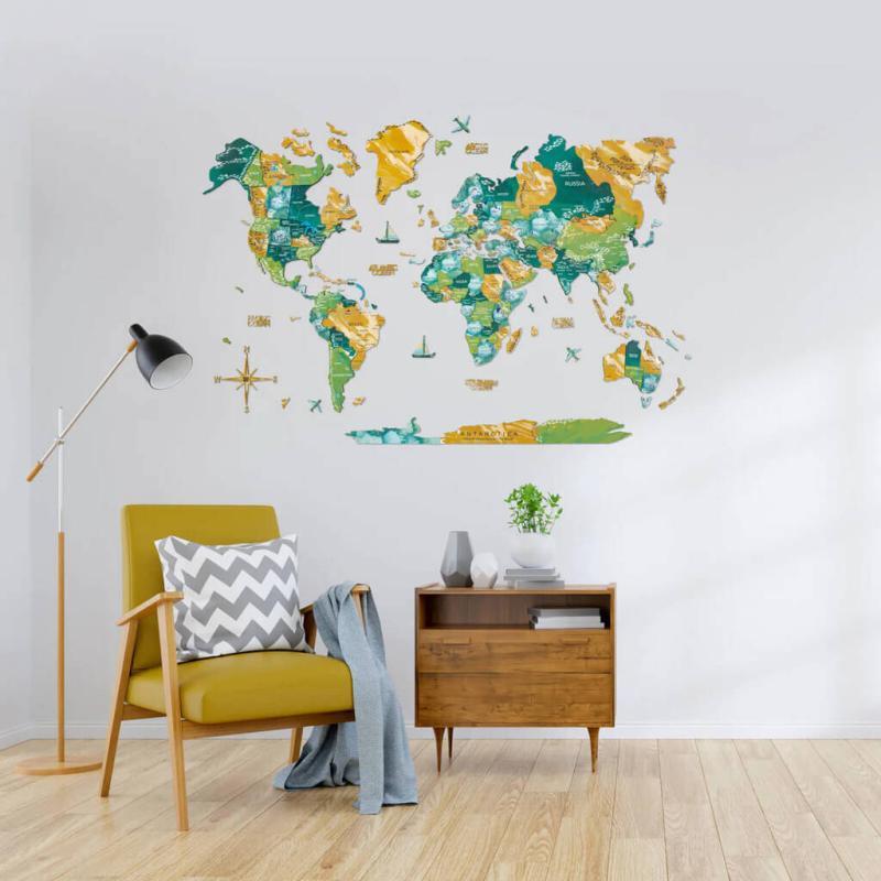 Wooden wall map | 3D Surface - EnjoythewoodEstonia